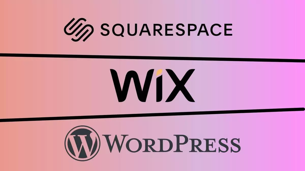 представлене зображення найкращого конструктора веб-сайтів, включаючи squarespace wix і wordpress.org