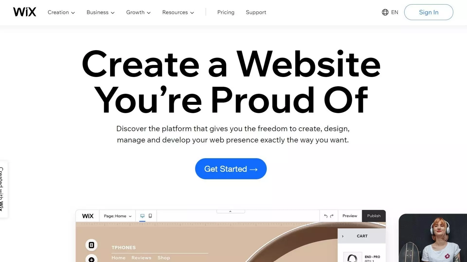 wix web sitesi oluşturucu ana sayfası