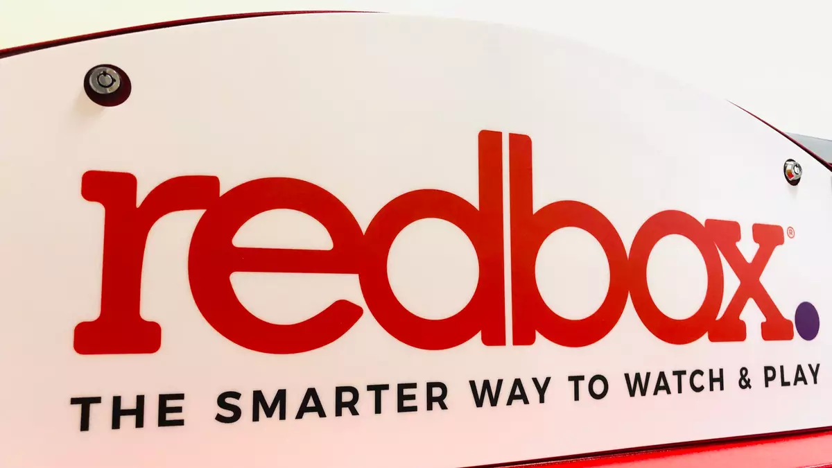 Redbox-logo-nærbilde i et supermarked