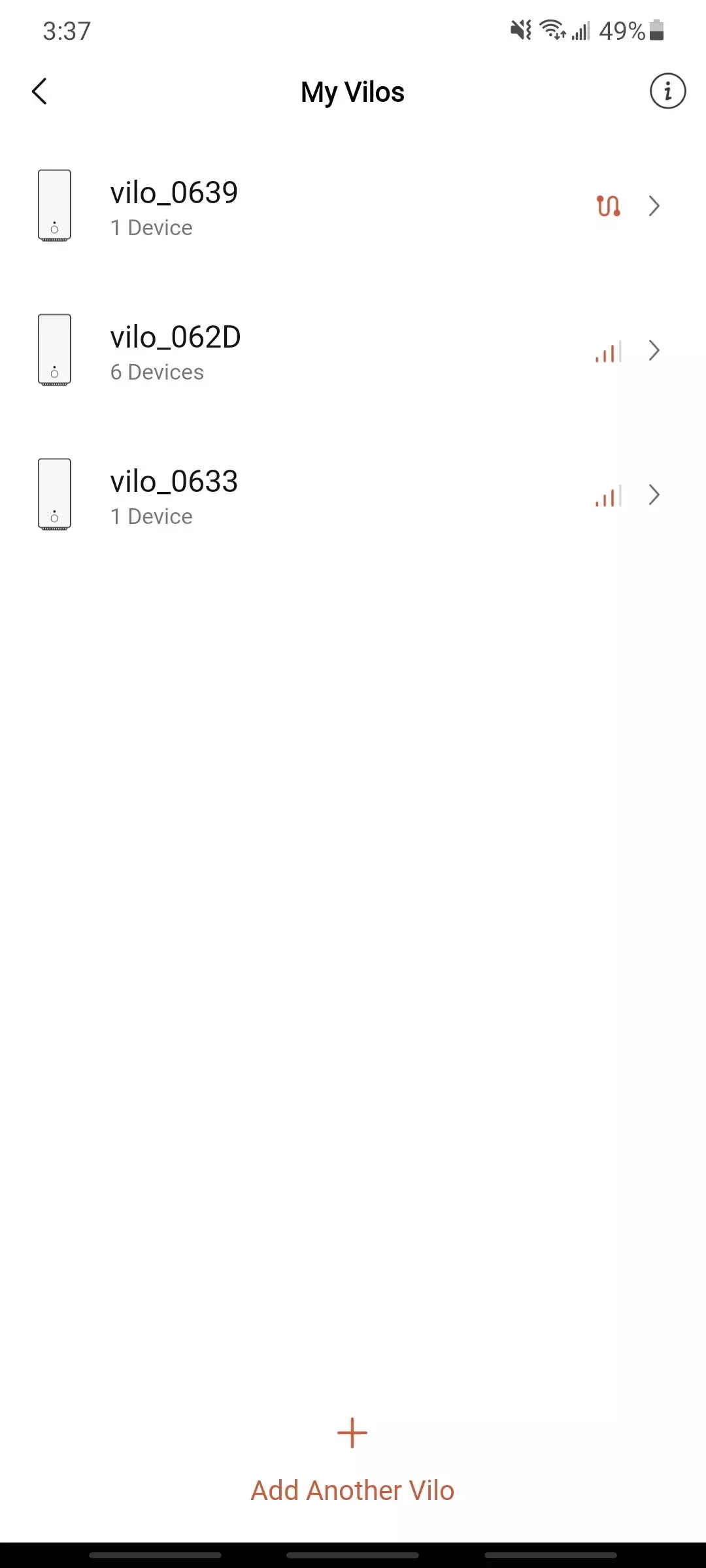 विलो लिविंग मोबाइल ऐप माय विलोस स्क्रीन