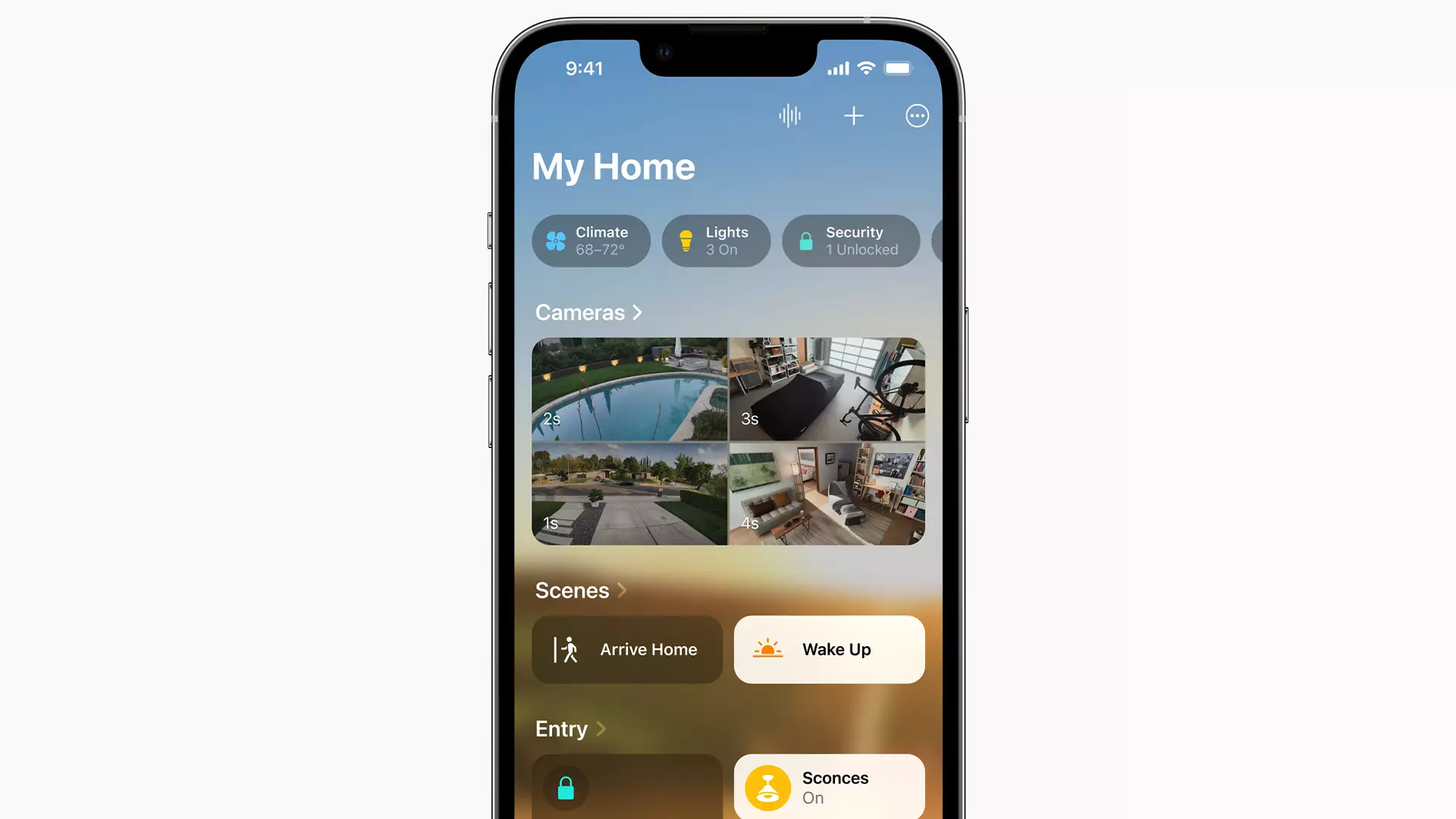 Serlêdana Home ya nû di iOS 16 de.