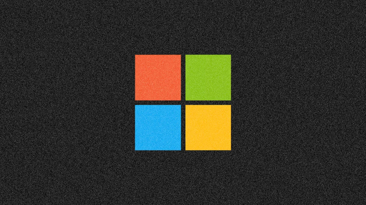 Tamna i statična slika Windows logotipa.