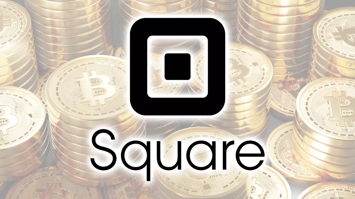 A Square logó a bitcoin felett.