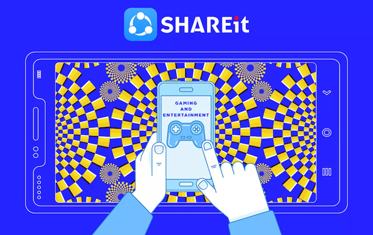 رسم لتطبيق ShareIt مع فتح متجر ألعاب.