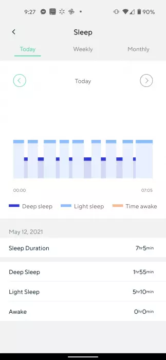 تصویری از ردیابی خواب در ساعت Wyze