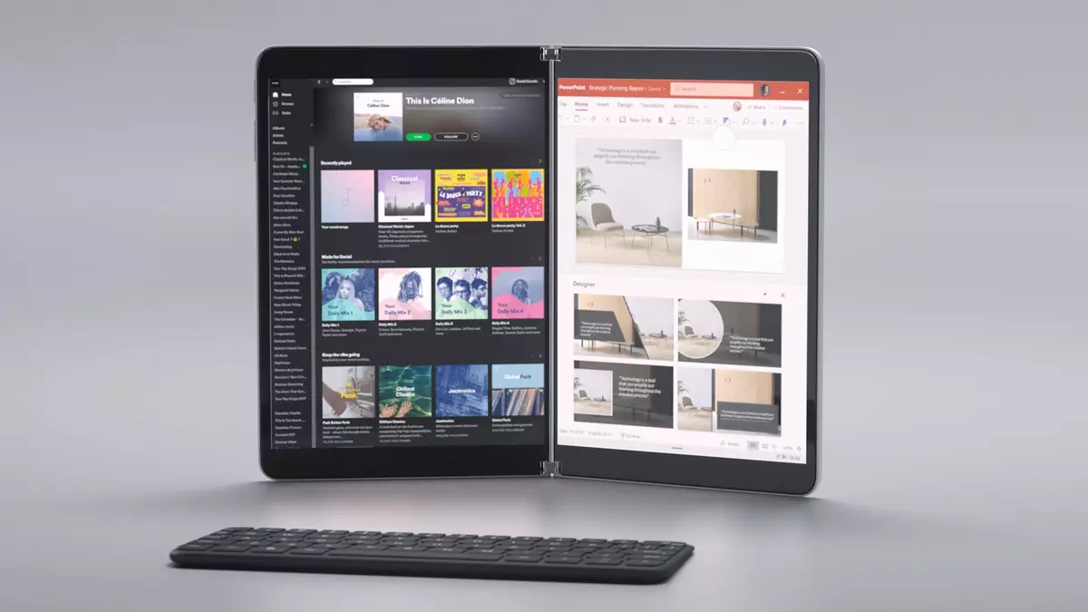 Το Surface Neo με ασύρματο πληκτρολόγιο.