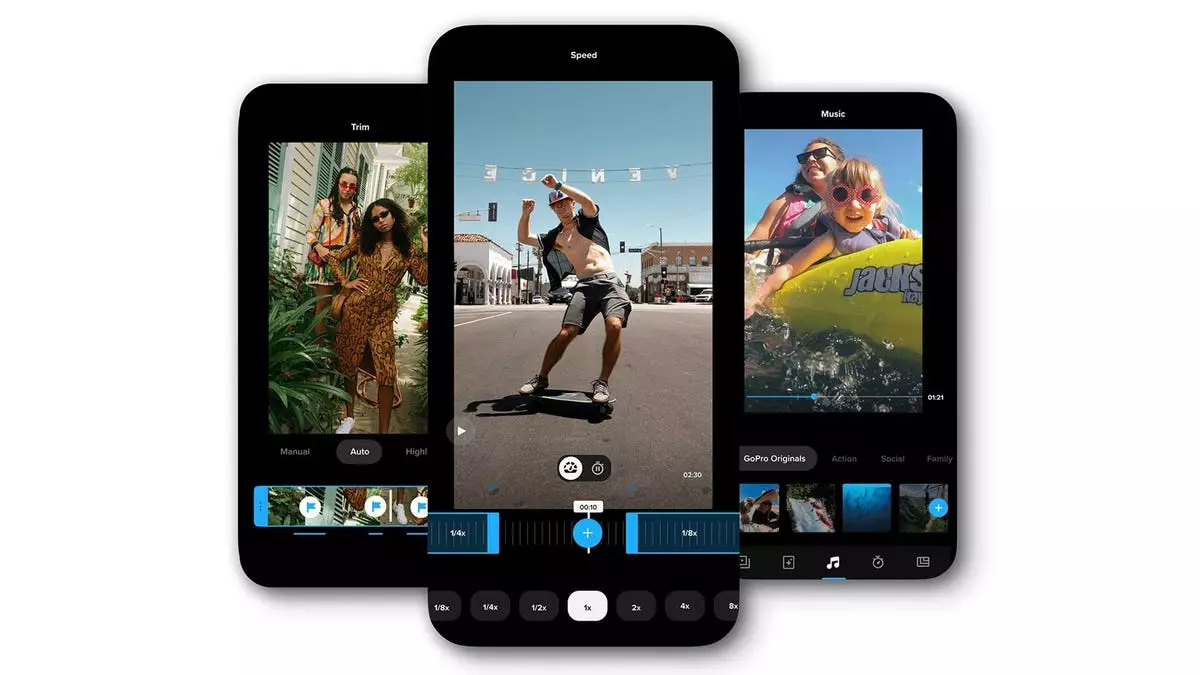 Il-GoPro Quick App fuq telefon, veloċità ta 'editjar ta' vidjo.