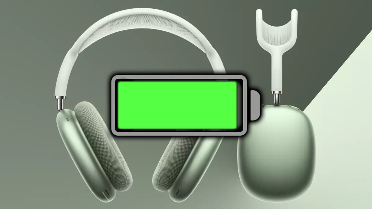 AirPods Max со икона полна батерија.