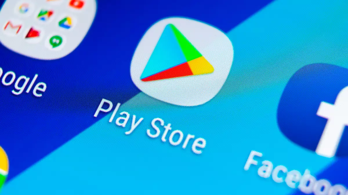 Ikona e aplikacionit Google Play Store në smartphone Samsung