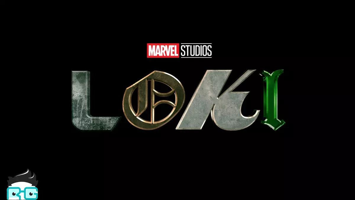 Lógó Loki ar chúlra dubh, leis an mascot Review Geek buaic i.