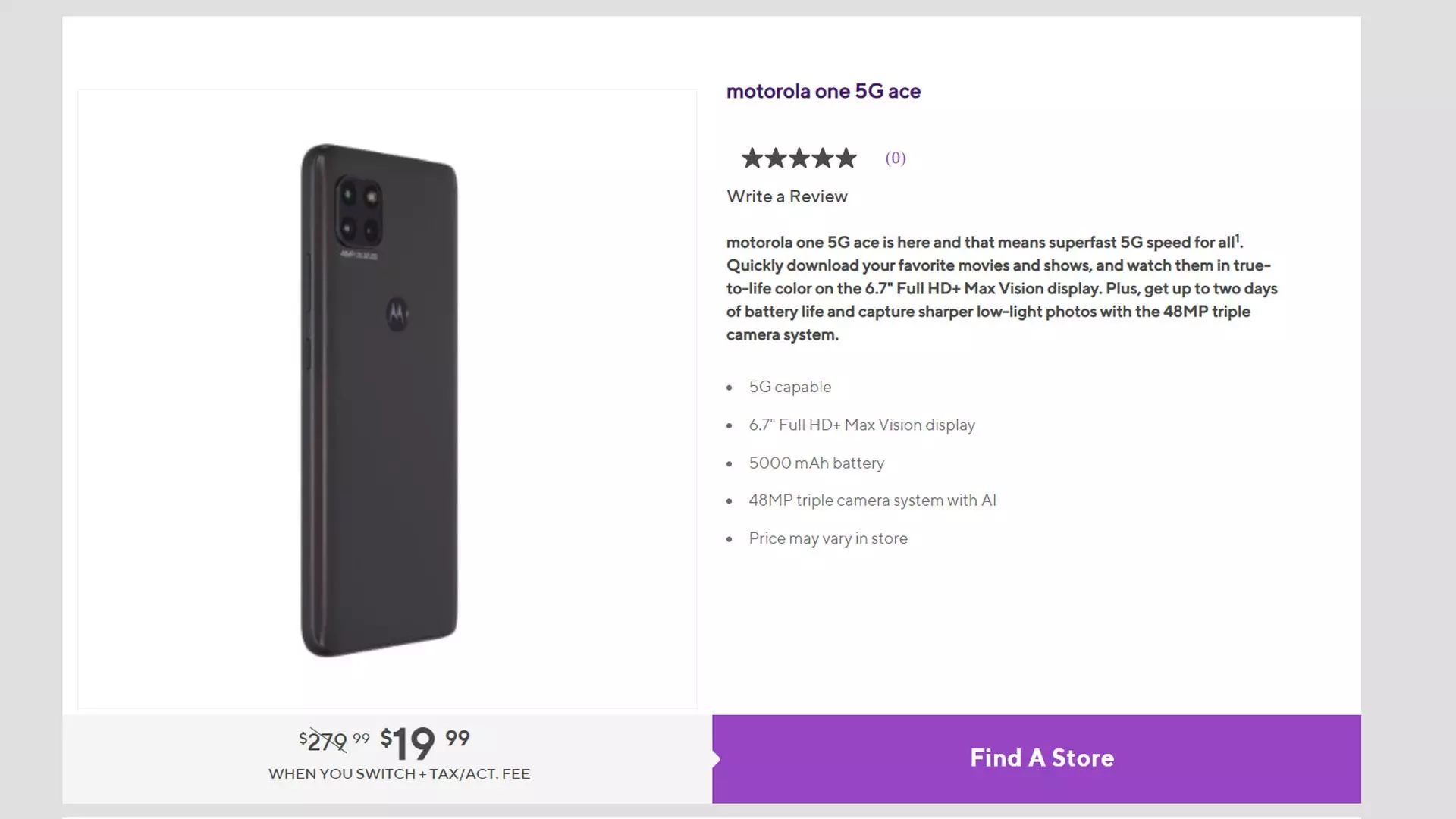 Solo $ 20: cámbiese a Metro y obtenga un Motorola One 5G Ace por muy barato
