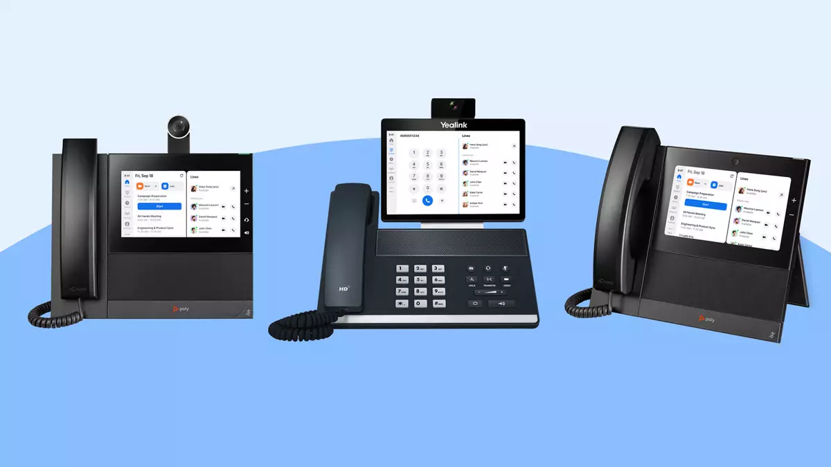 Os tres novos aparellos telefónicos de Zoom para videochamadas e chamadas telefónicas na oficina