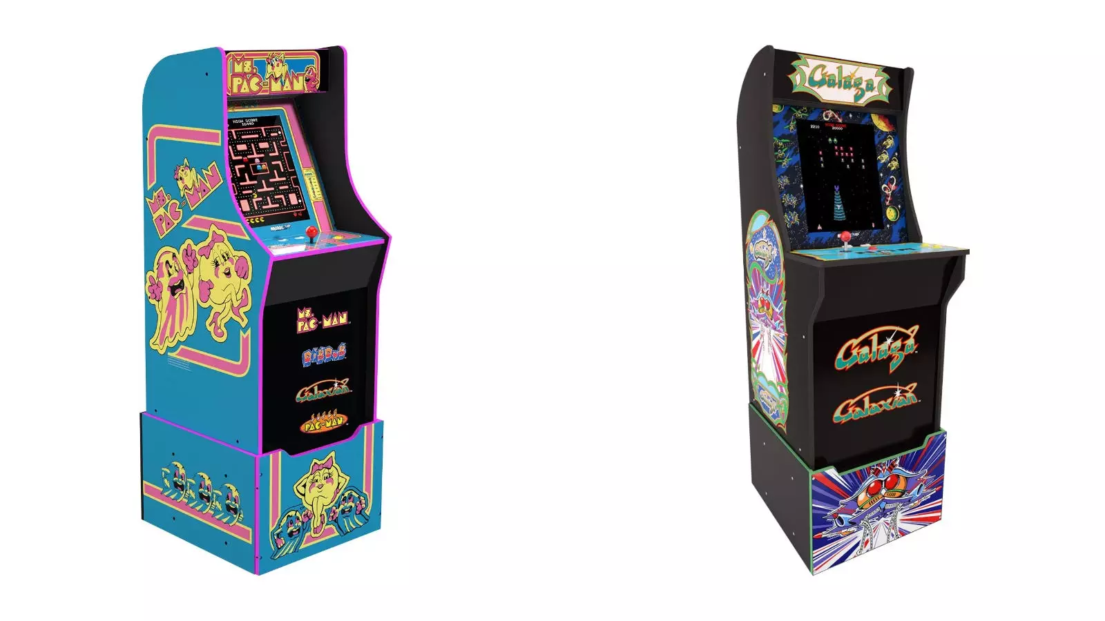 Ms. Pac-Man en Galaga Arcade1Up-kasten