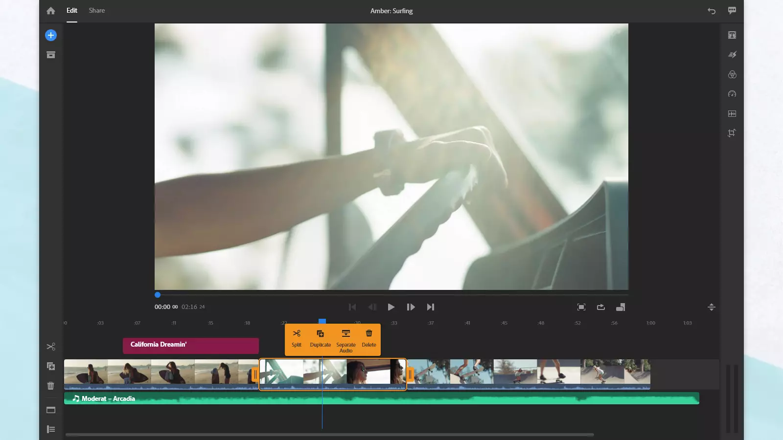 Бясплатны відэарэдактар Premiere Rush ад Adobe з'явіўся на M1 Mac