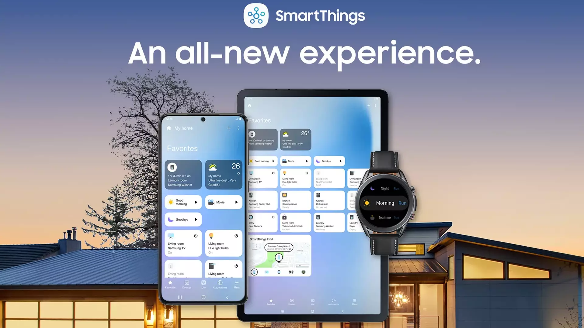 Samsung SmartThings кушымтасы яңадан үзгәртелә һәм җайланма белән идарә ителә