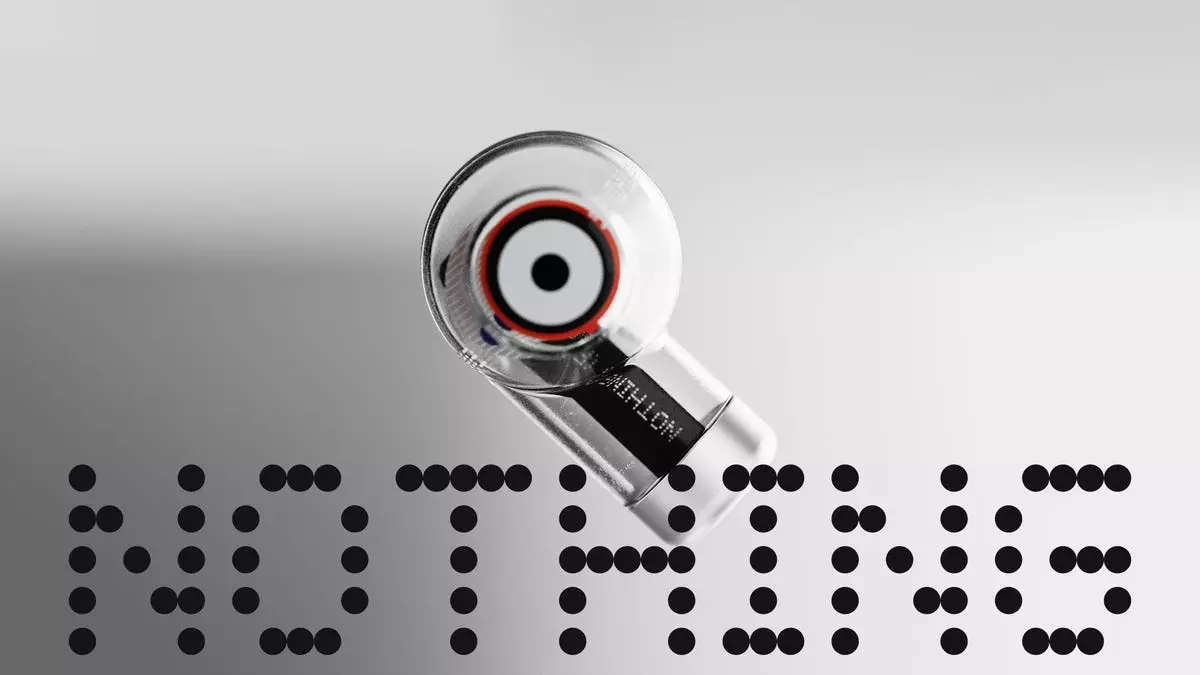 Логотип Ништа преко провидних слушалица.