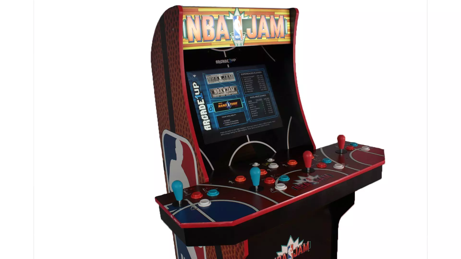 NBA Jam 機器的選框特寫，亮了。