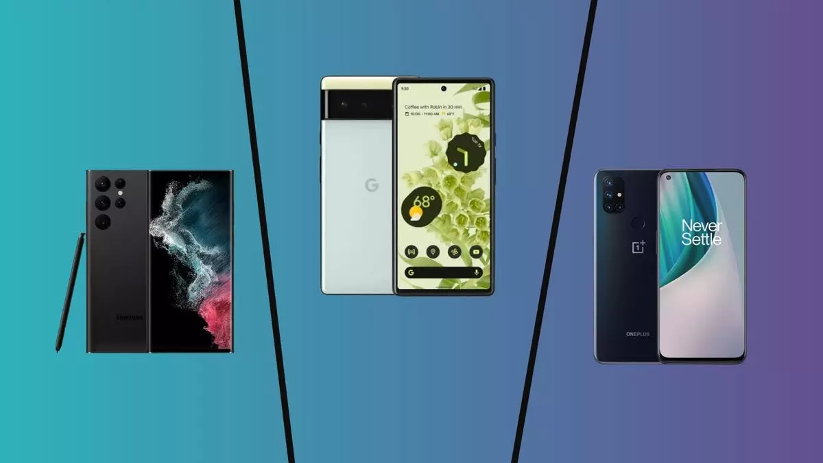 najbolji android telefoni uključujući samsung galaxy s22 ultra, google pixel 6a i oneplus nord 10 5g