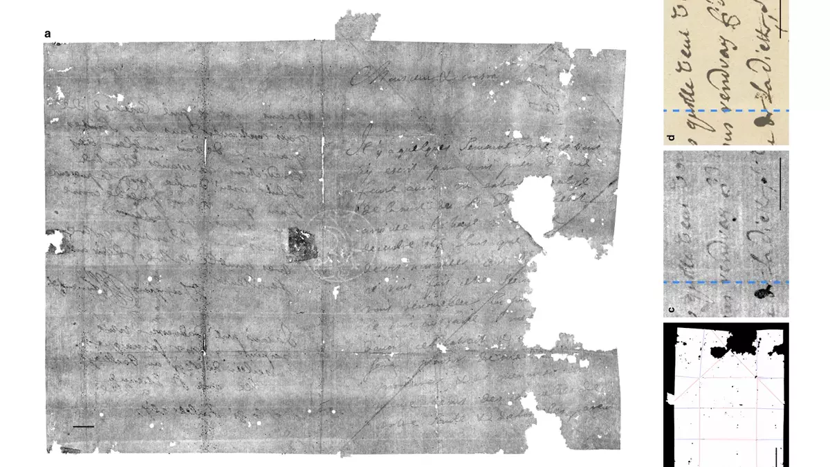 Μια εικονική σάρωση ενός γράμματος από το 1600.