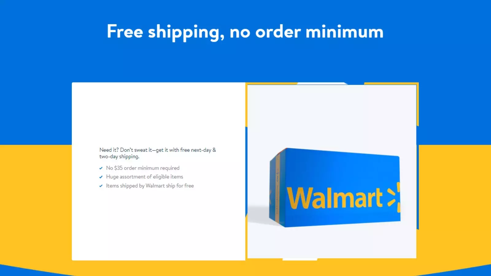 Halaman Walmart+ tentang pengiriman gratis