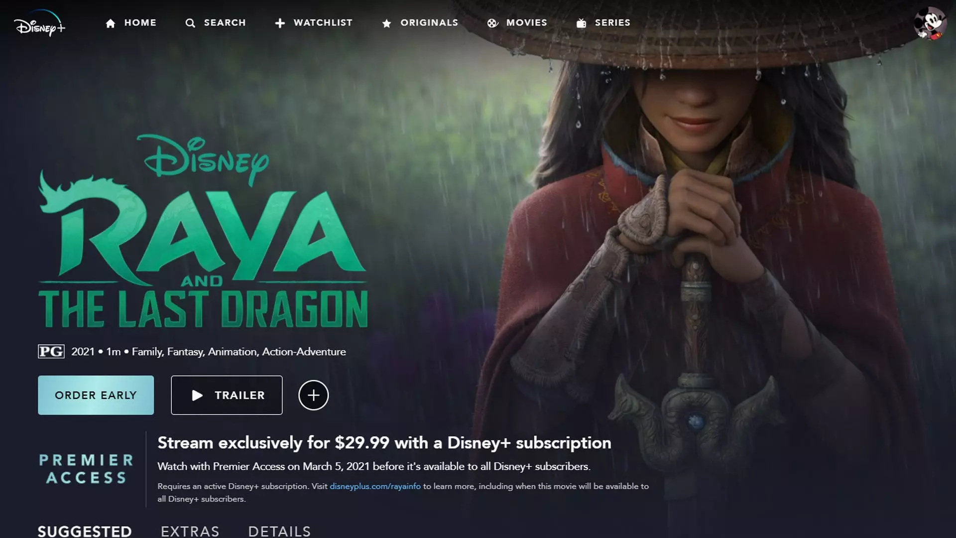 Agora você pode pré-encomendar 'Raya and the Last Dragon' no Disney + por trinta dólares