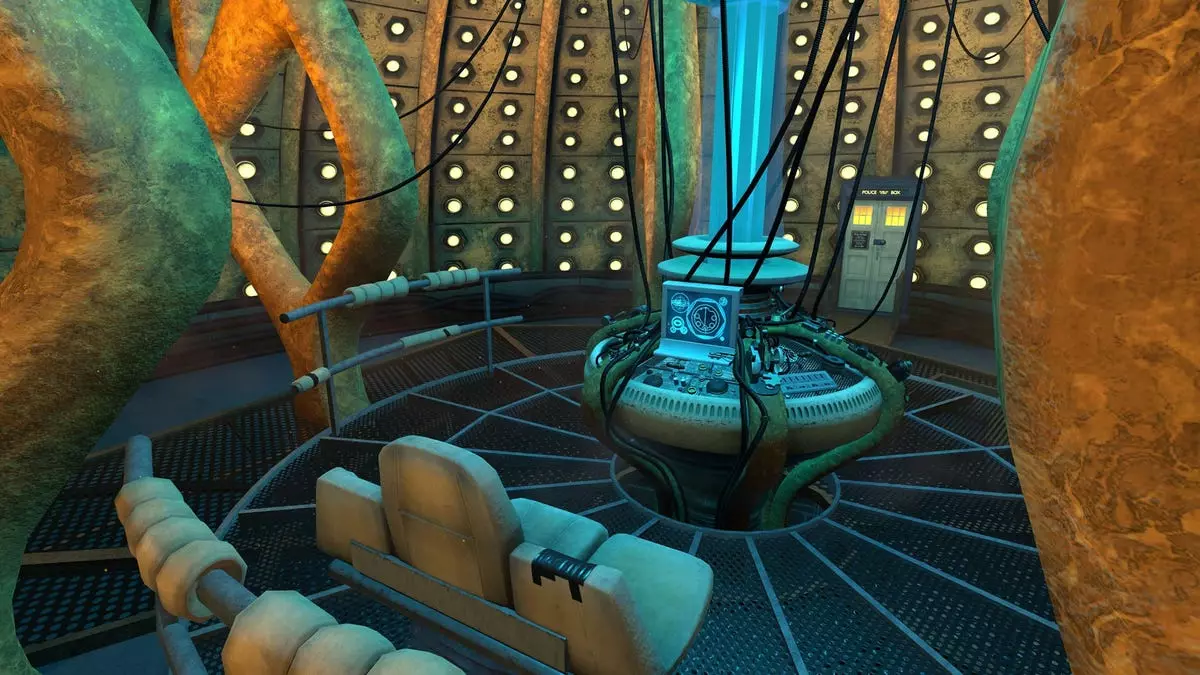 Et VR-interiør i TARDIS fra 'Doctor Who.'