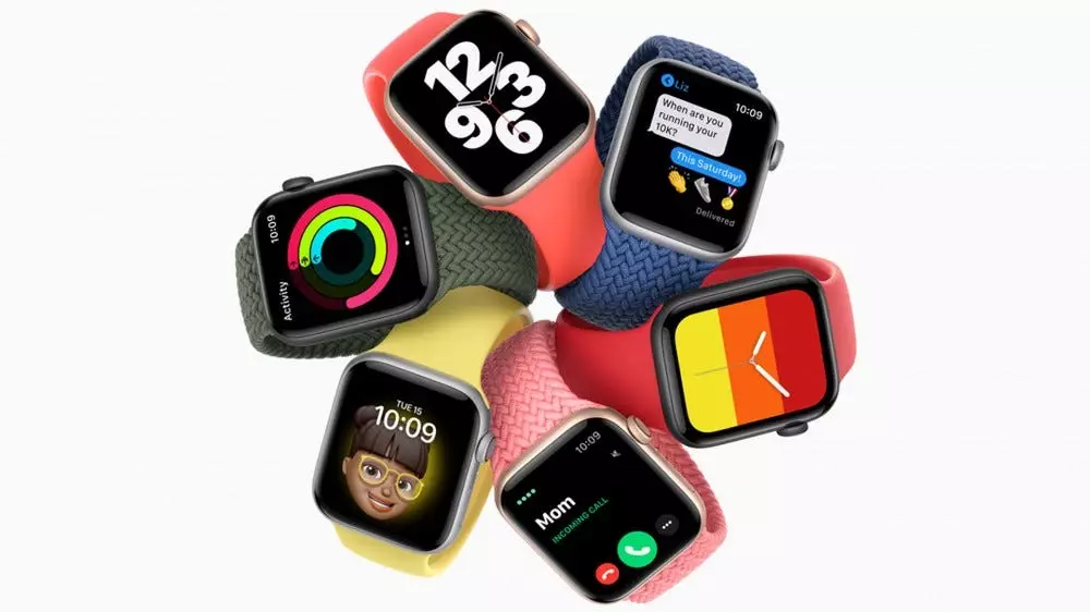 6 Apple Watch SE's met verschillende gezichten