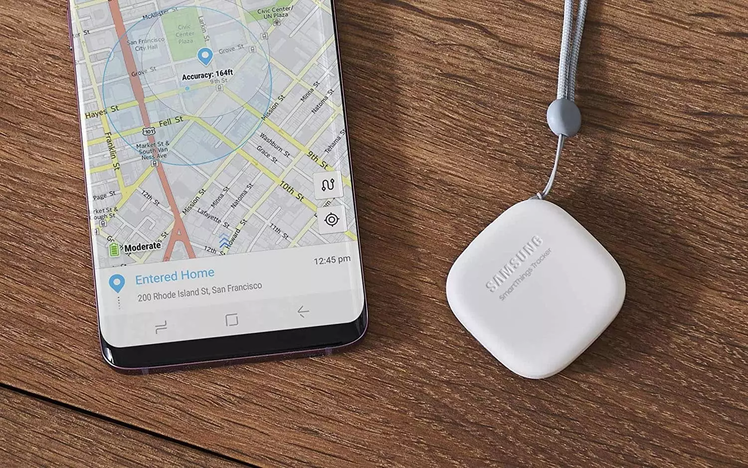 Samsung Smartthings tracker ak telefòn