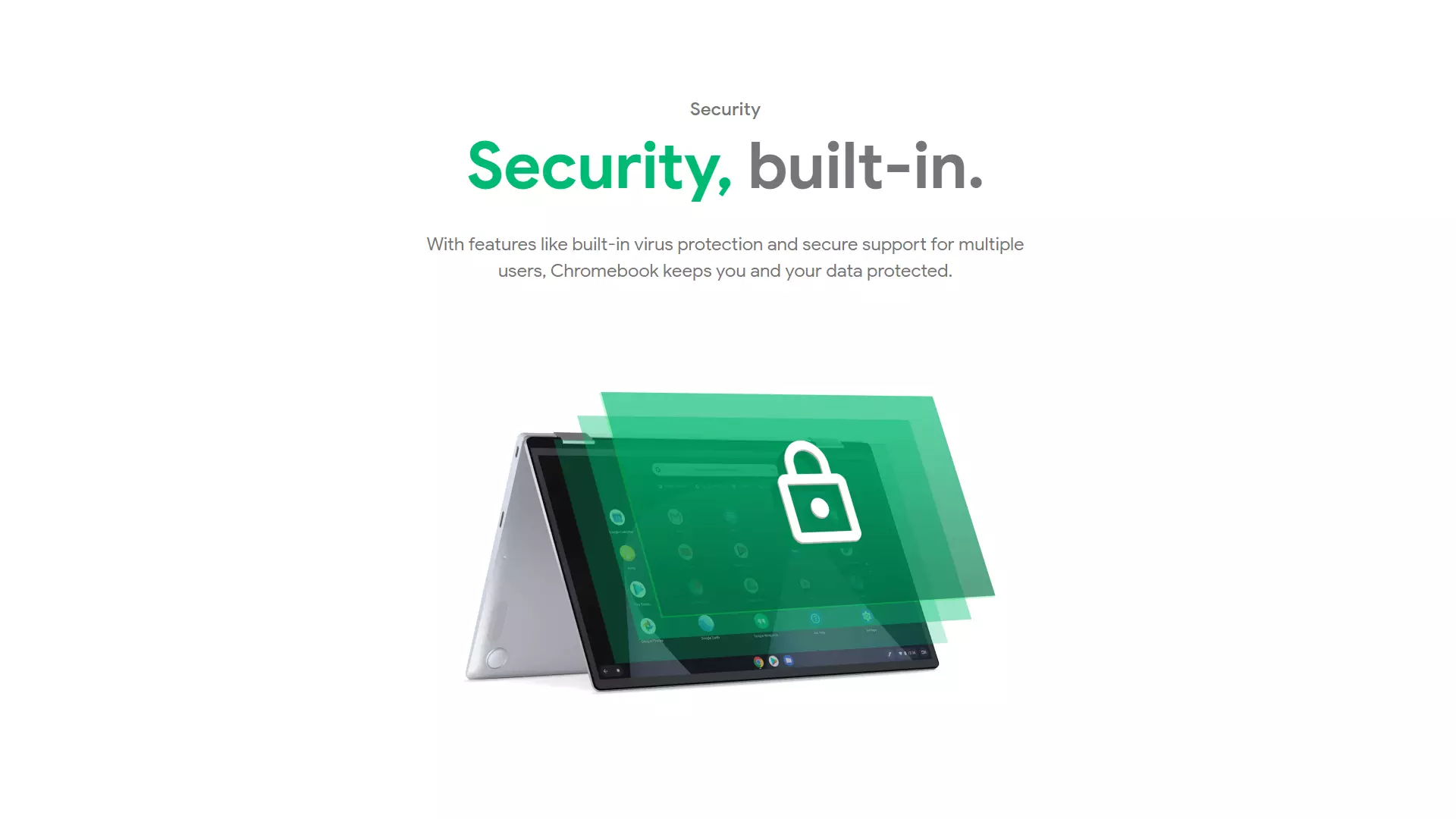 Keamanan sing dibangun ing Chromebook