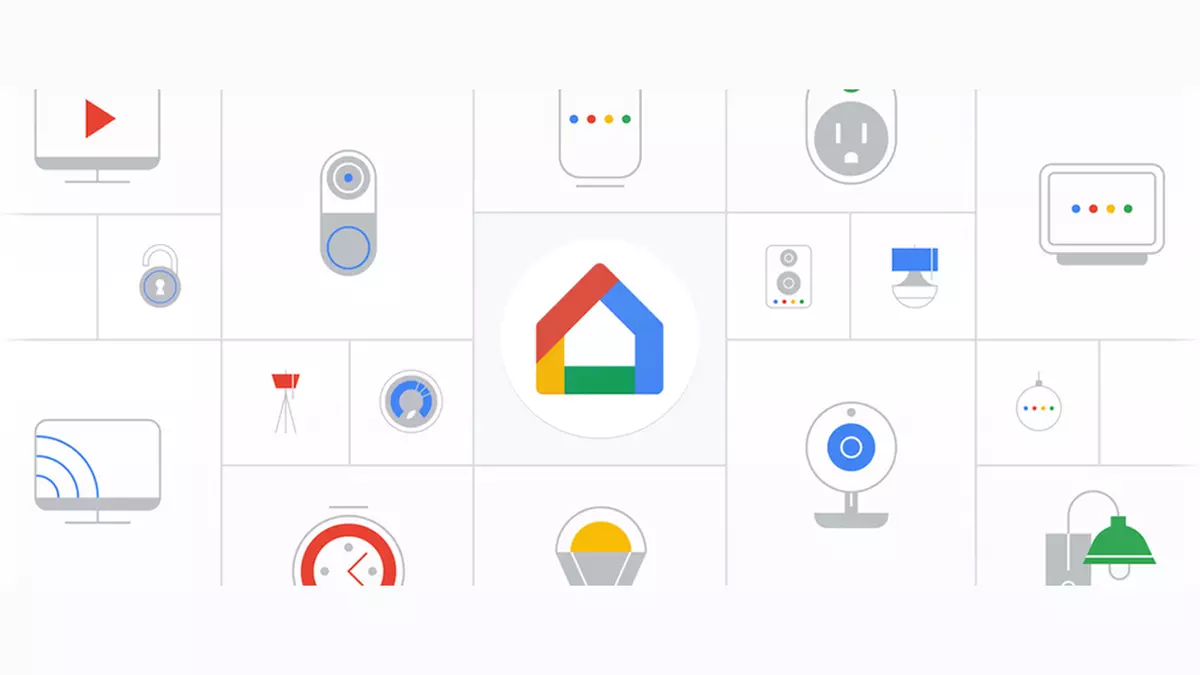 ຮູບປະກອບຂອງແອັບ Google Home ແລະອຸປະກອນ Nest.