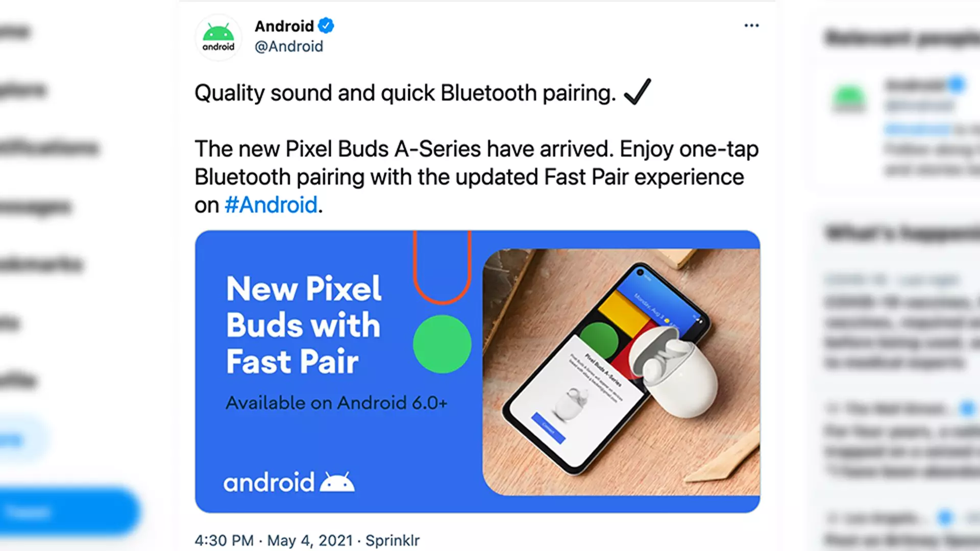 Google ngahaja ngumumkeun Pixel Buds A-Series dina Twitter