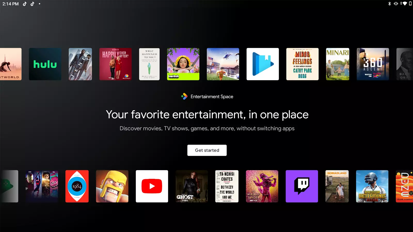 Функція Entertainment Space на планшеті з фільмами, іграми, книгами тощо.
