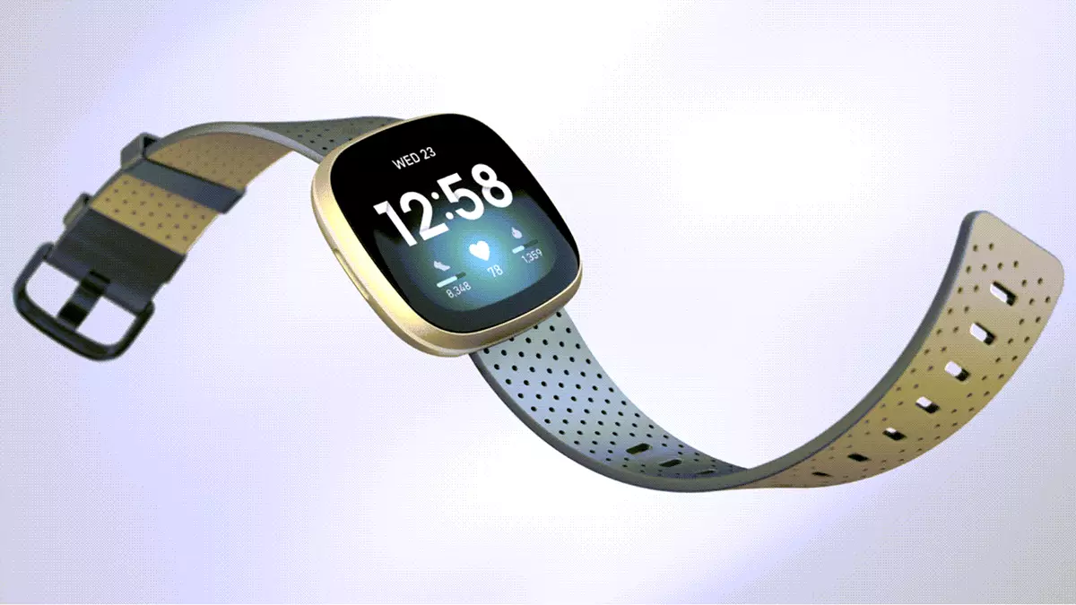 خاصية Fitbit Sense تعرض الوقت.