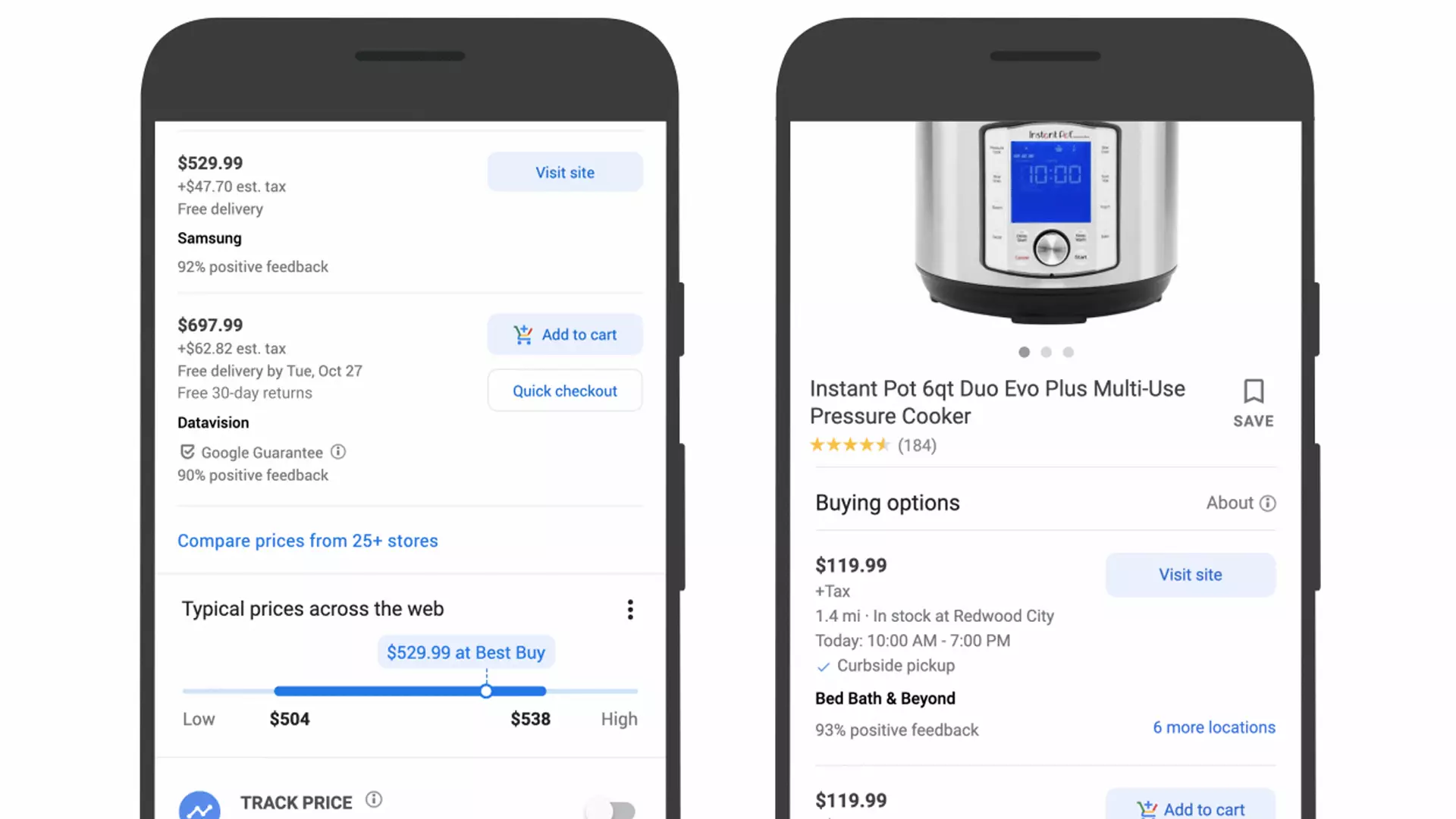 Google Пазаруване вече предлага сравнения на цените и наличност на улицата