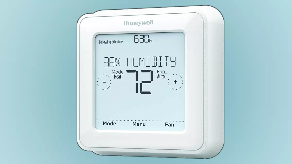 Honeywell 7 eguneko ukipen-pantailaren termostatoaren argazkia.