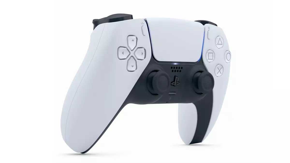 Қазір компьютерде ойын ойнауға арналған Steam жүйесінде жұмыс істейтін Sony PlayStation 5 DualSense контроллерінің фотосы.