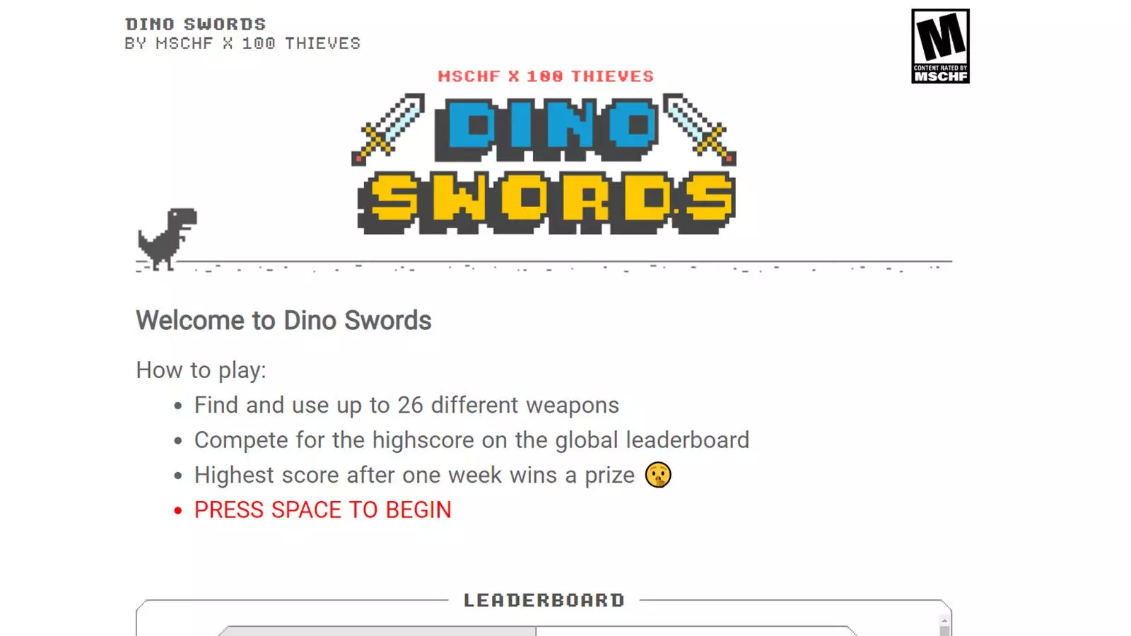 MSCHF는 멋진 무기와 상품으로 Google의 'Dino Game'을 리메이크했습니다.