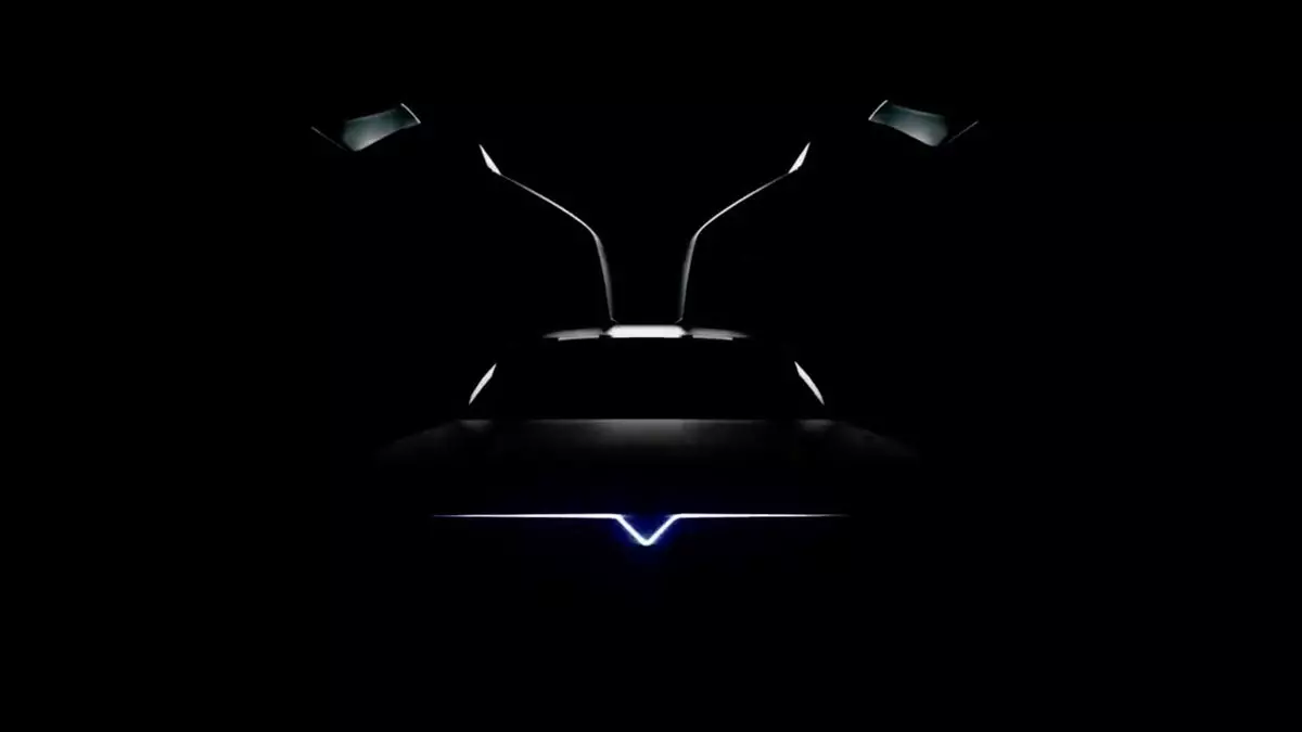 Imaxe teaser para o novo DeLorean EV 2023