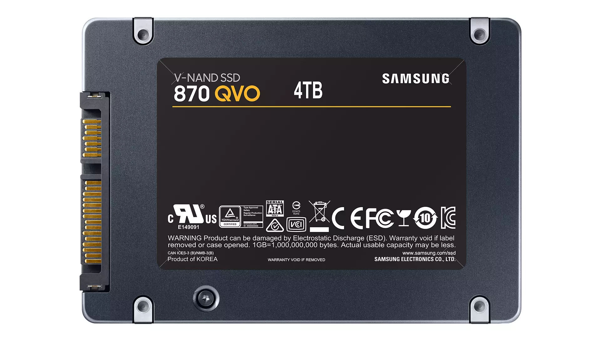 Usa ka litrato sa 4TB 870 QVO SSD.