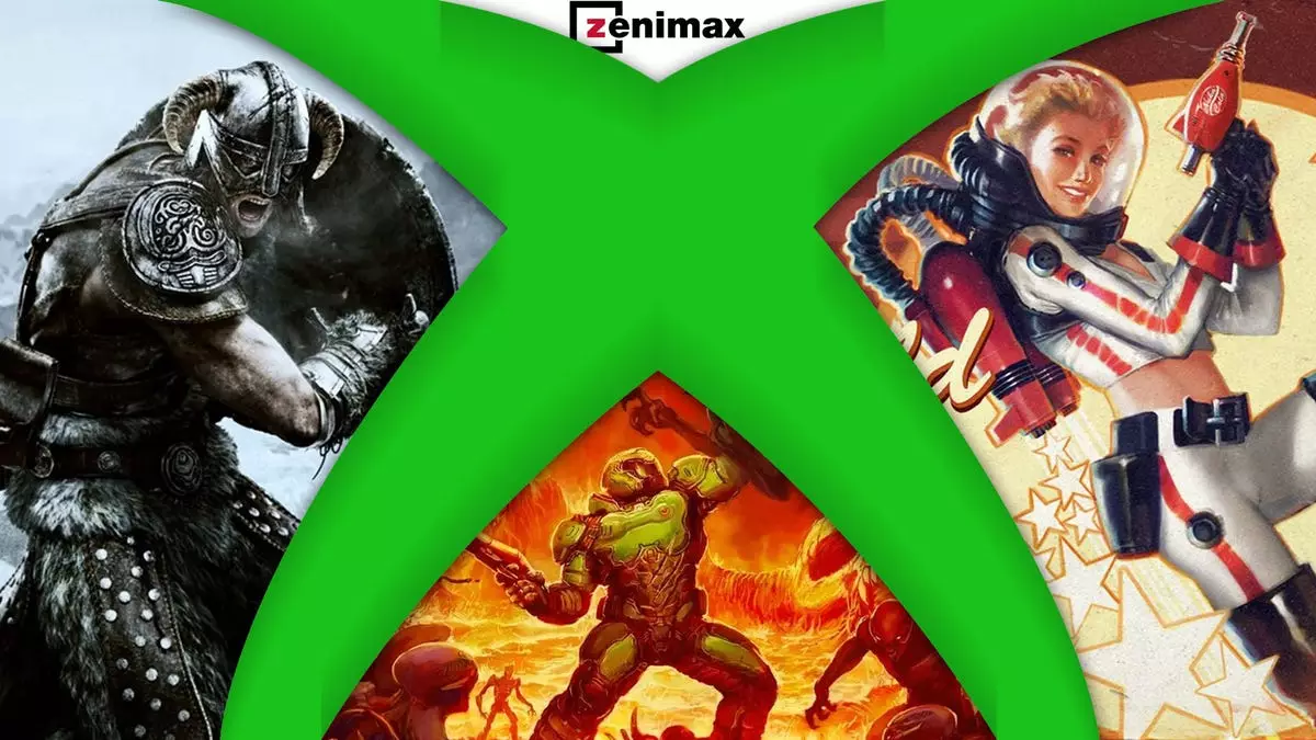 Logo Xbox dan game Bethesda, logo Zenimax