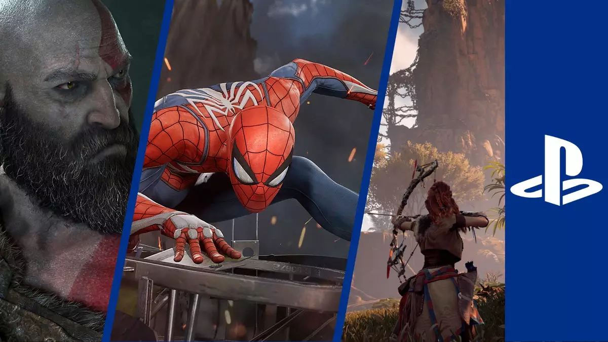 God of War, Marvel's Spider-Man і Horizon Zero Dawn із боковою панеллю PS4