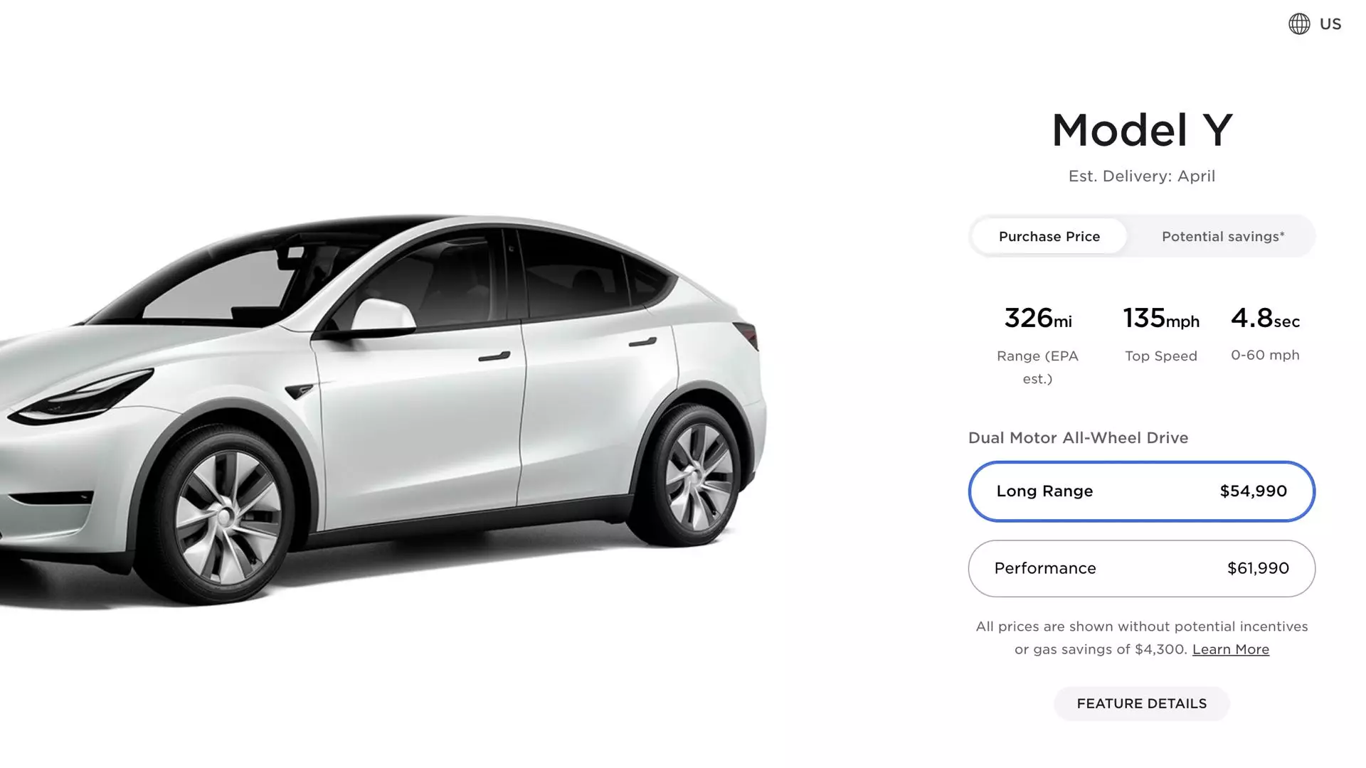 Nieuwe prijzen Tesla Model Y