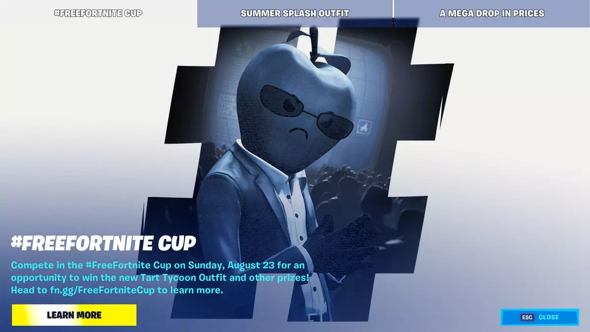 Epic'in Ücretsiz Fortnite turnuvası tanıtım resmi