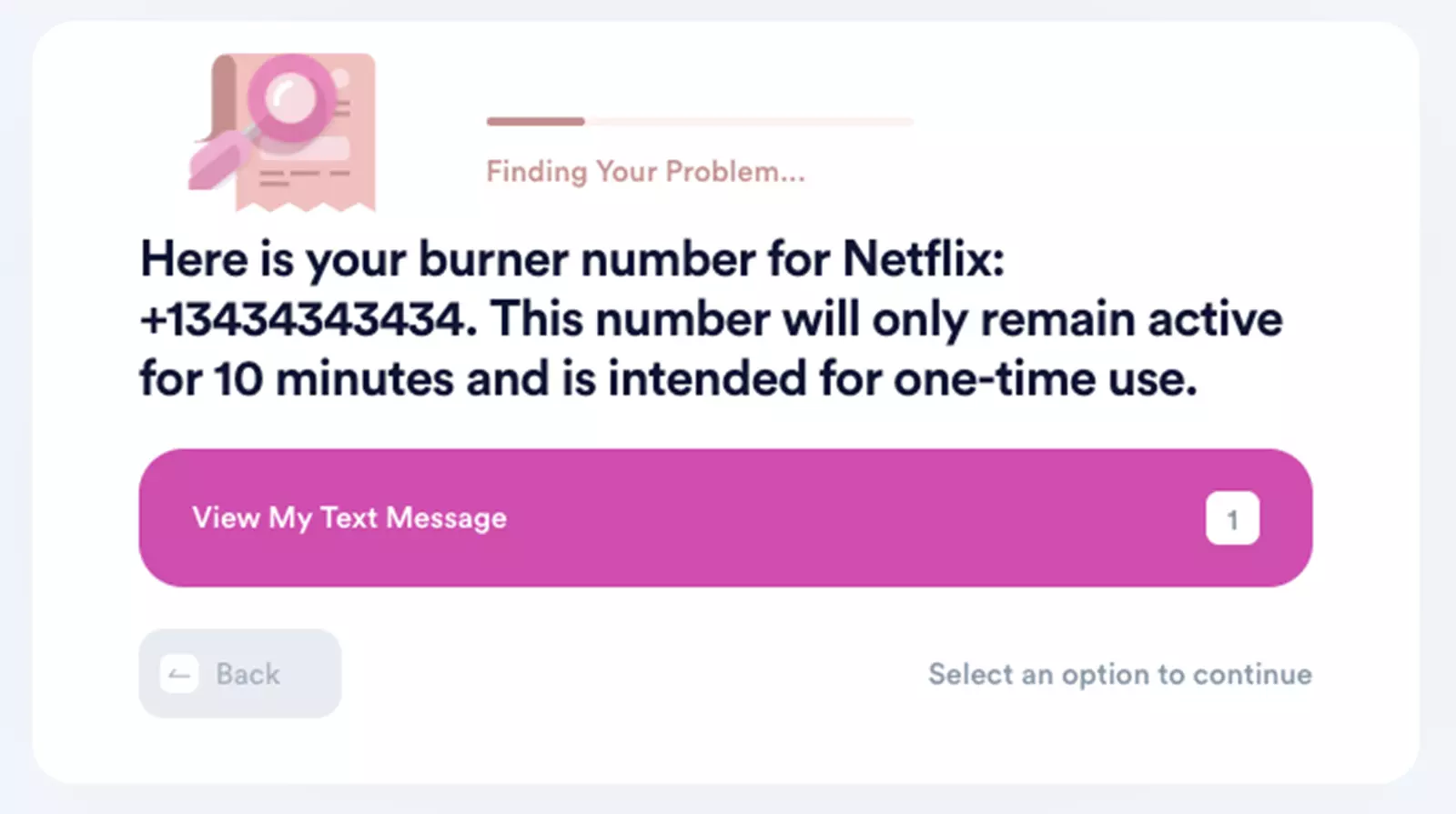Ժամանակավոր հեռախոսահամար, որը ստեղծվել է Netflix-ի օգտագործման համար: