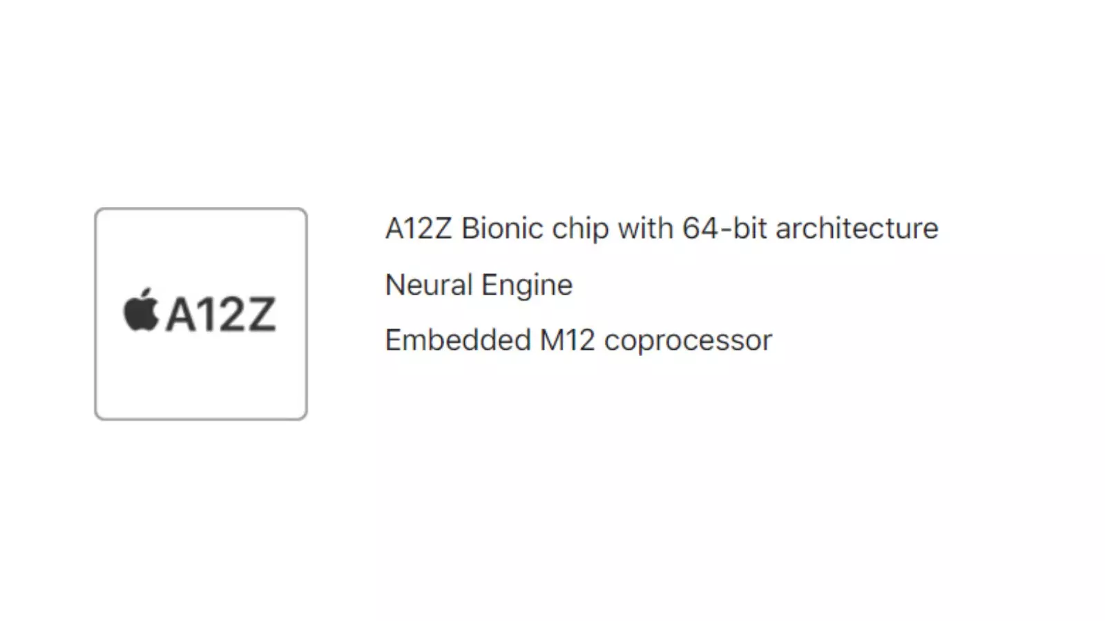 Especificações do processador iPad Pro A12Z