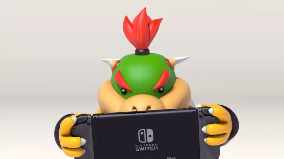 Bowser Jr. Fra Mario-serien ved hjælp af Nintendo Switch