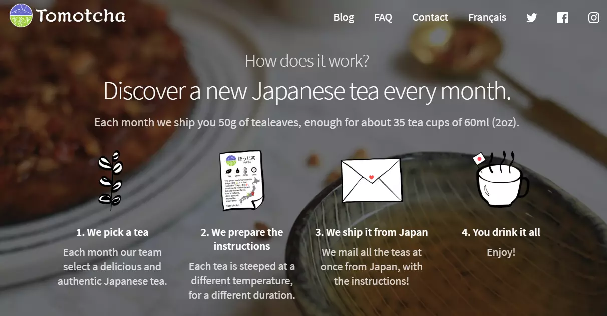 Tomotcha tea subscription box Japanese tea roasted tea Japanese tea ceremony