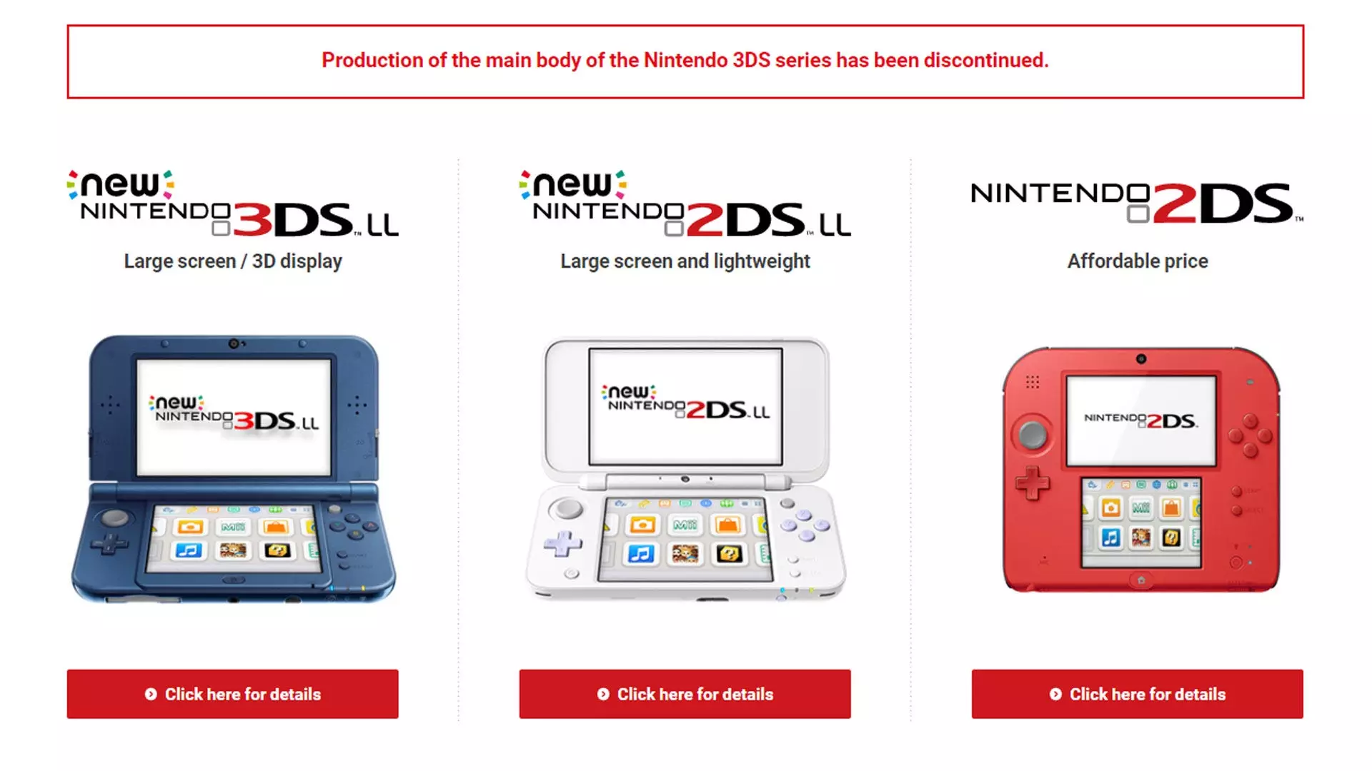 D'Nintendo 3DS an 2DS sinn ofgeschaaft, Vive de Switch