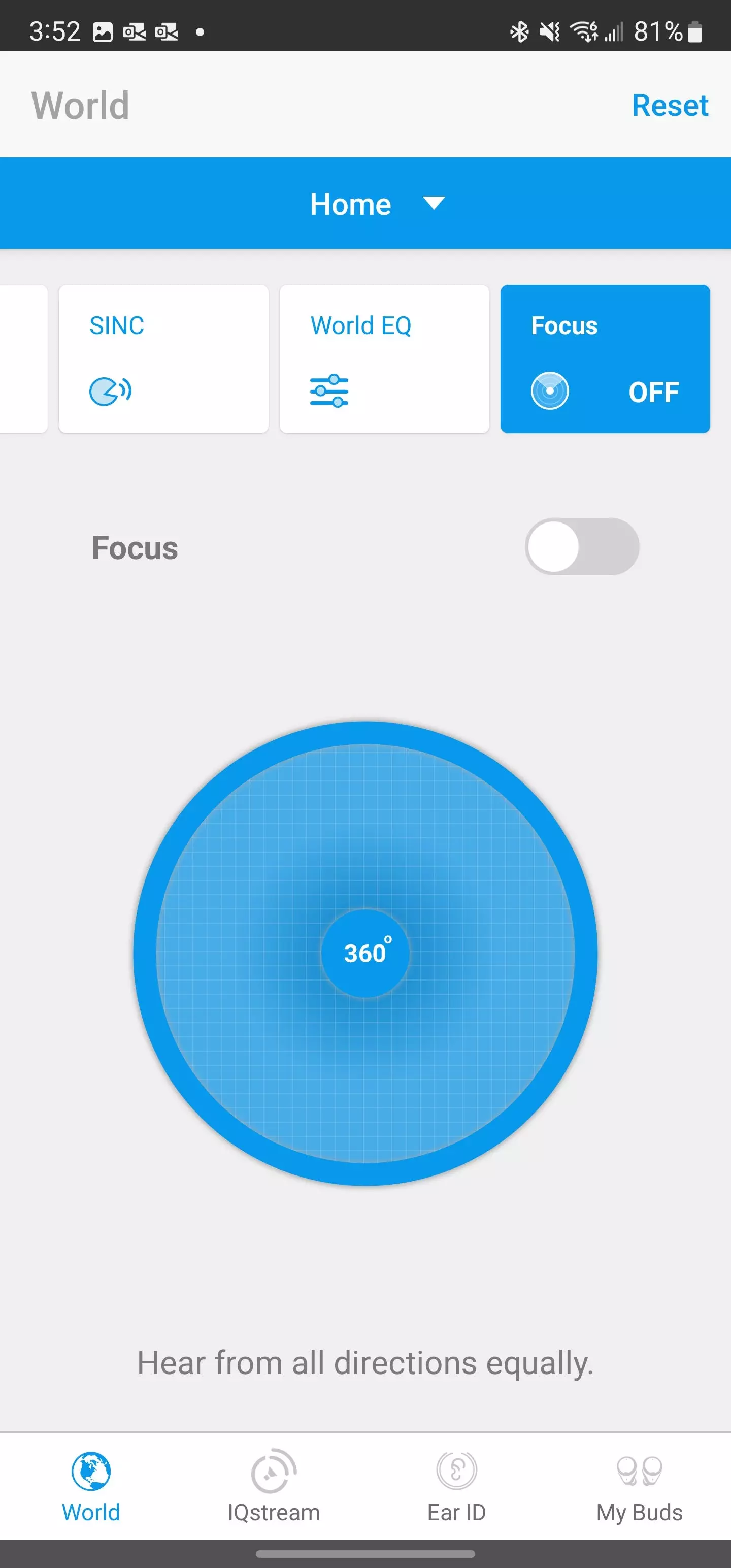 obrázok aplikácie Nuheara s 360-stupňovým zvukom