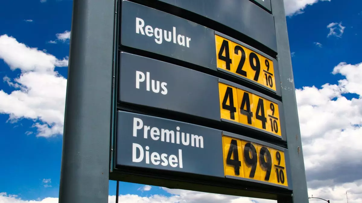 harga gas tinggi ditémbongkeun dina tanda jalan